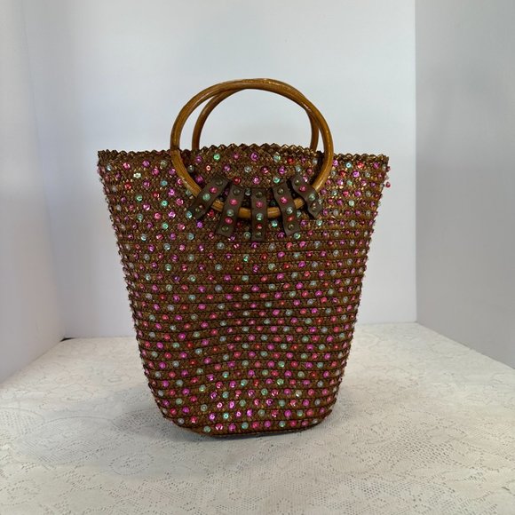Victoria's Secret | Bags | Victorias Secret Straw Bling Bucket Bag Sexy ...